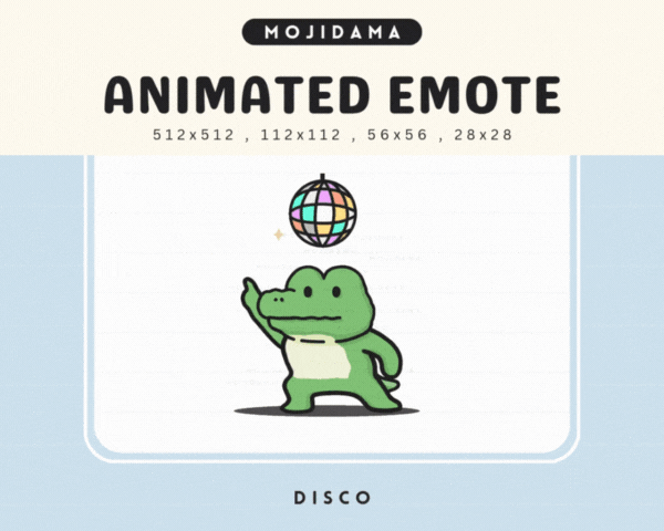 Croco Disco Emotes – MOJIDAMA | Cute Gears and Stream Overlay Store