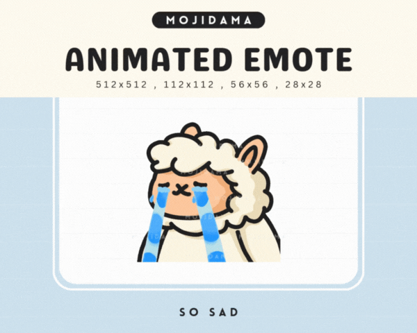 Alpaca So Sad Emotes – MOJIDAMA | Cute Gears and Stream Overlay Store