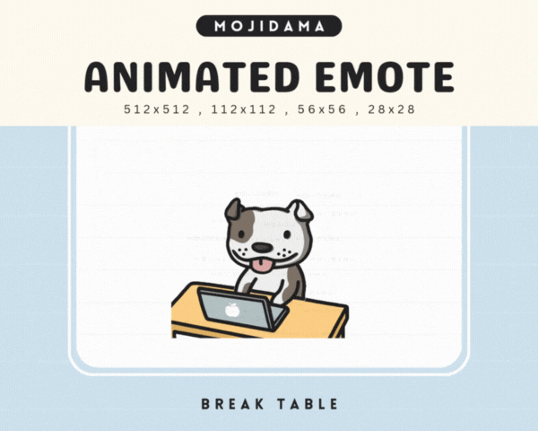 Pitbull Break Table Emotes – MOJIDAMA | Cute Gears and Stream Overlay Store