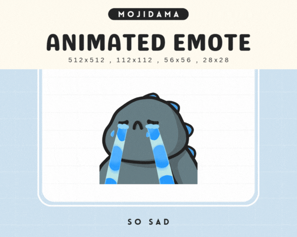 Godzilla So Sad Emotes – MOJIDAMA | Cute Gears and Stream Overlay Store