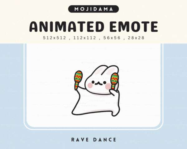 Bunny Rave Dance Emotes – MOJIDAMA | Cute Gears and Stream Overlay Store